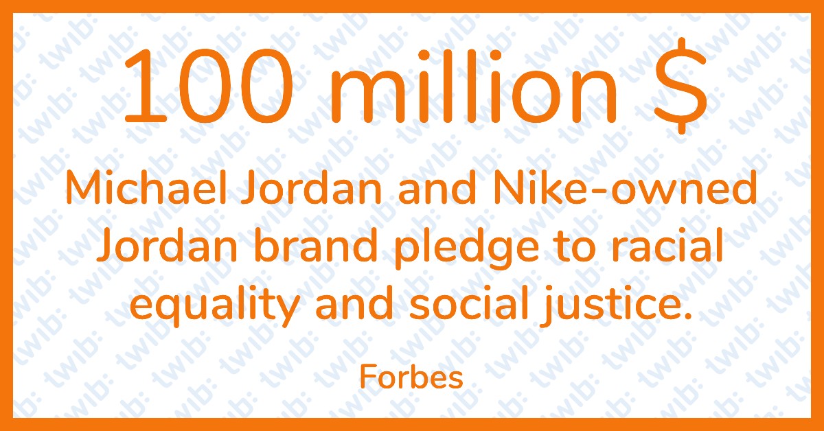100 million $ Michael Jordan and Nike-owned Jordan brand pledge to ...