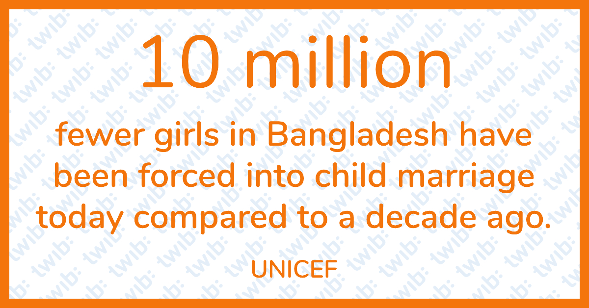10 million fewer girls in Bangladesh have been forced into child ...