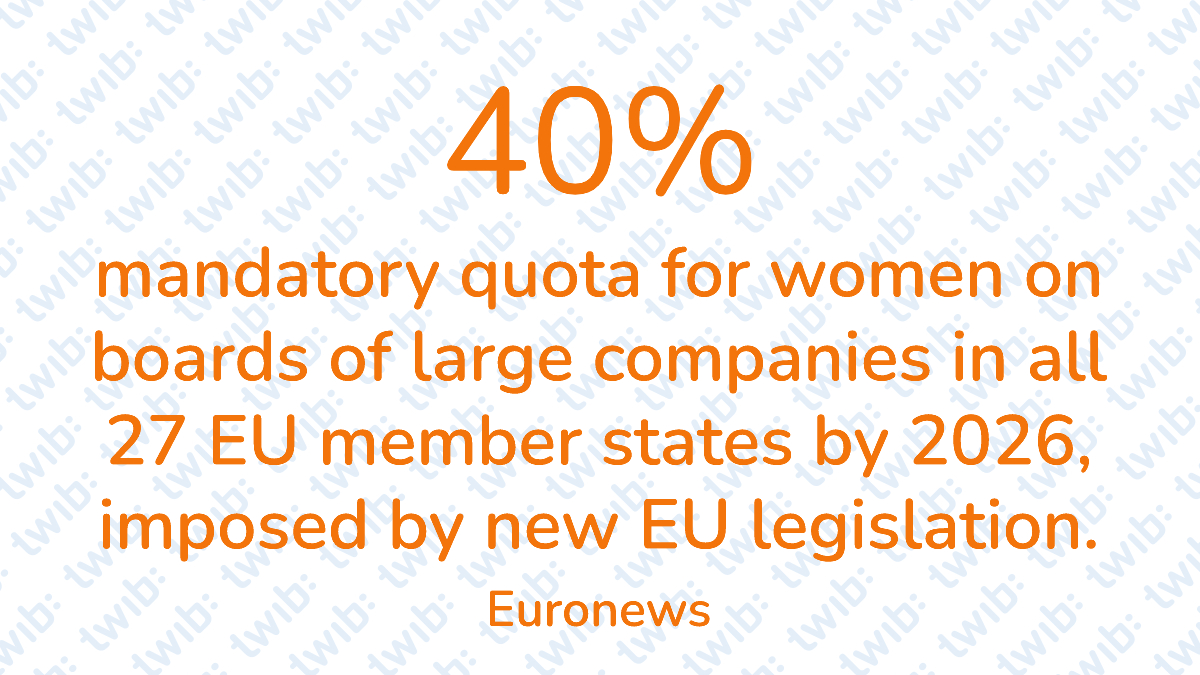 40% mandatory quota for women on boards of large companies in all 27 EU ...
