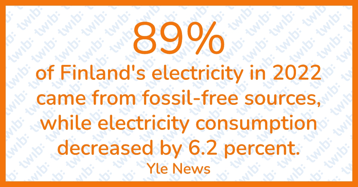 89% of Finland's electricity in 2022 came from fossil-free sources ...
